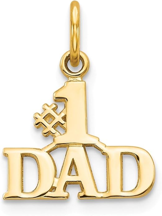 Amazon.com: 14k #1 Dad Charm, 14 kt Yellow Gold: Jewelry