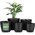 Amazon.com: Lifemaster Plant Pots with Multi Drainage Holes - 5 Pieces ...