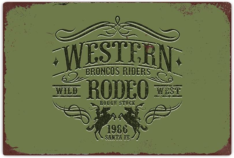 Amazon.com: AnnaStoree Metal Signs Vintage WESTERN RODEO Retro Vintage ...