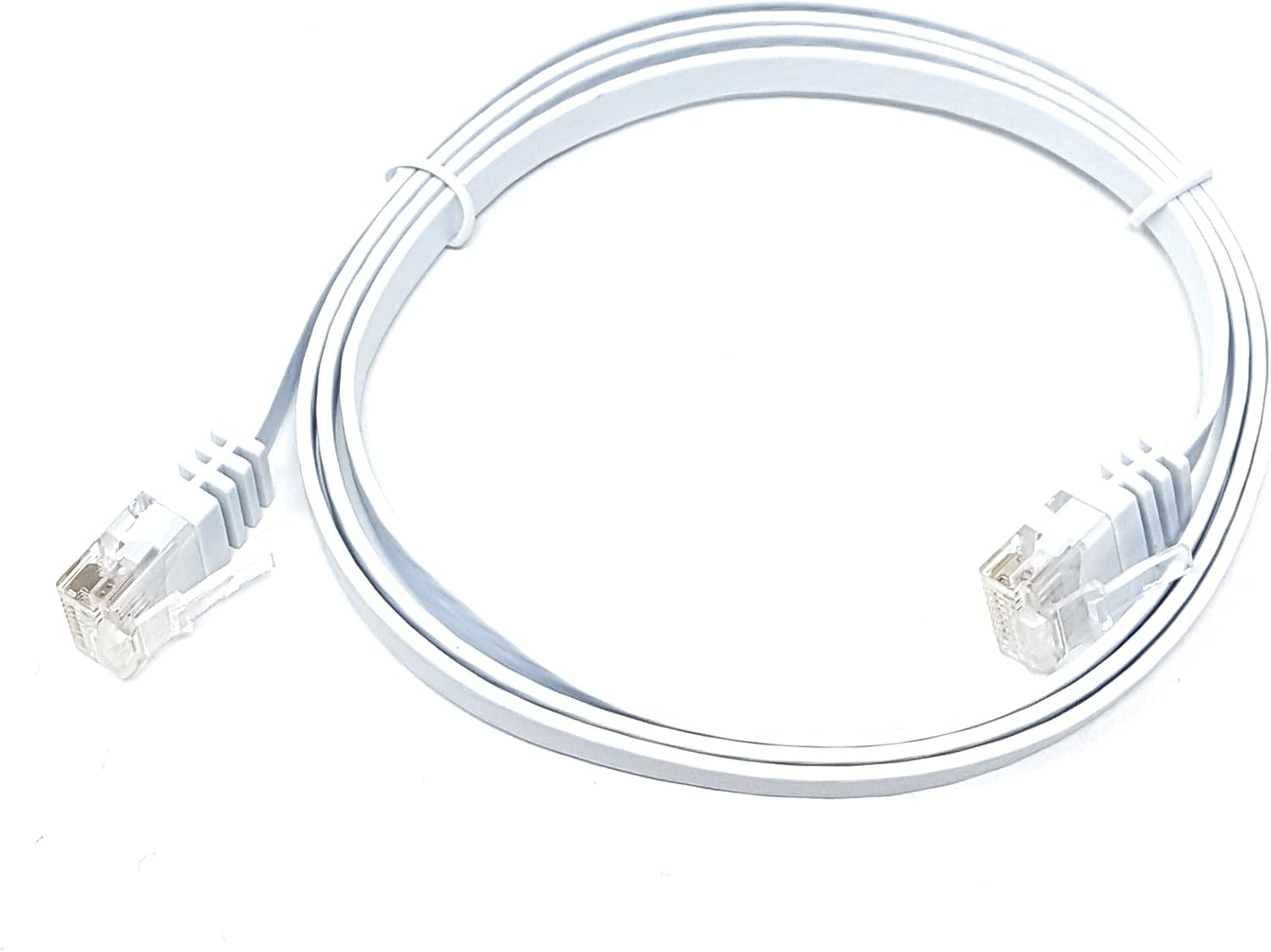 MainCore 1m Long Flat White CAT.6 / CAT6 (RJ45 to RJ45) Ethernet ...