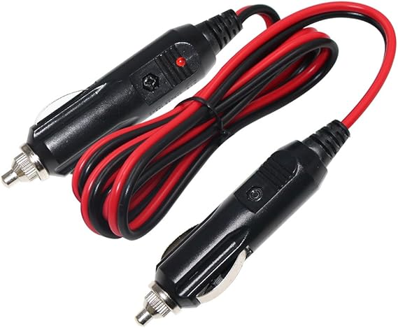 KUNCAN 4FT 12-24V Double Male to Male Cigarette Lighter Plug Extension ...