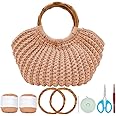 Amazon.com: ACRNIGHEET Crochet Bag Kit for Adults Khaki Handbag Crochet ...