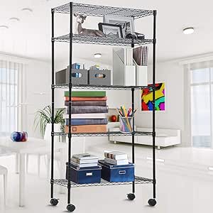 Amazon.com: Storage Shelves Metal Wire Shelving Unit 5-Tier NSF Heavy ...