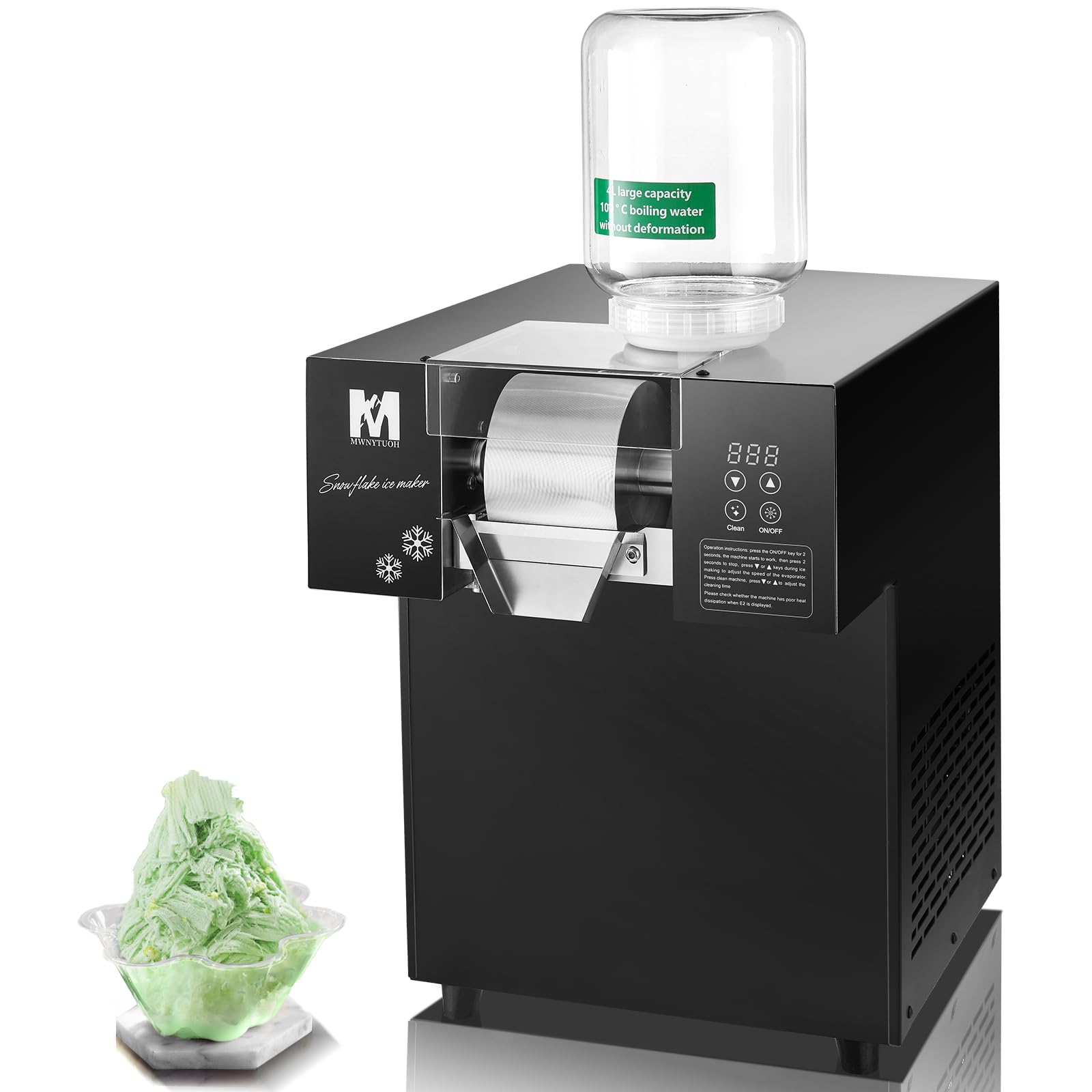 MWNYTUOH Snowflake Ice Machine, 485.0LBS/24H 1000W Shaved Ice Machine ...