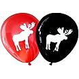 Amazon.com: Moose Balloons (16 pcs) by Nerdy Words (Red and Black ...