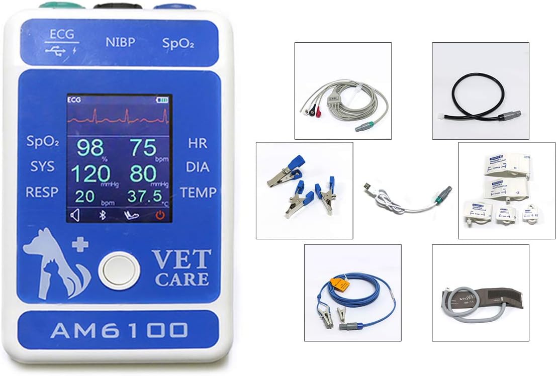 Veterinary Monitor for Pet, Monitoring 6 Parameter for Animal (include ...