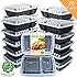 Amazon.com: [20 Pack] 32 Oz. 2 Compartment Food Containers Durable BPA ...