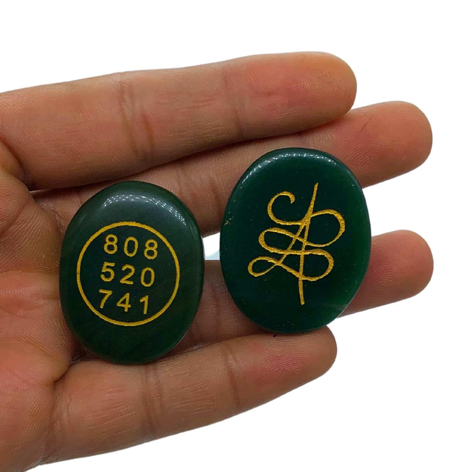 Mua Green Jade Oval Stone Zibu Coin - Engraved with Angelic Symbols to ...