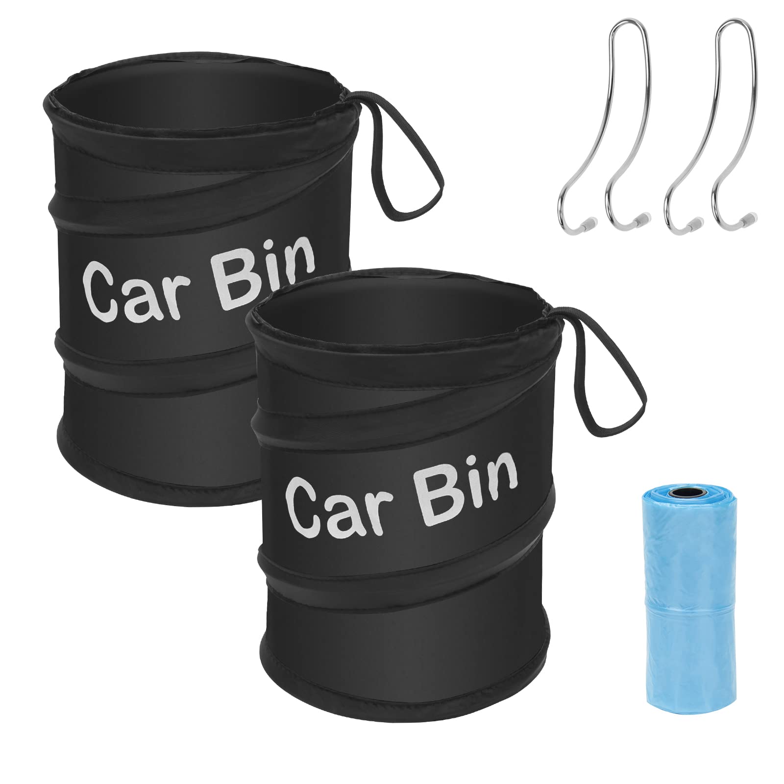 AHIER 2 PCS Car Trash Can Collapsible Pop Up Trash Bag for Car ...