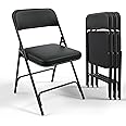 Amazon.com: VINGLI Padded Folding Chairs with Thick Seat Cushion ...