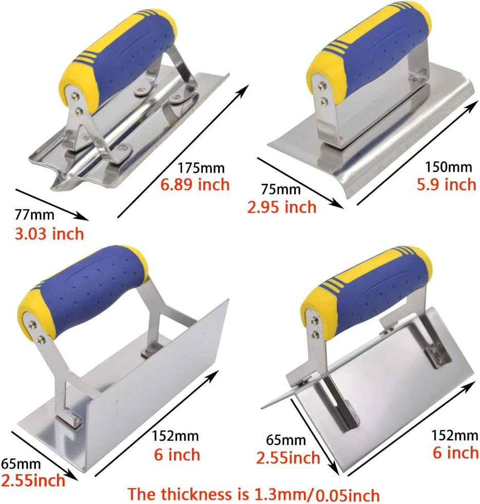 4 Pcs Corner Trowel, Stainless Steel Step and Corner Inside& Outside ...