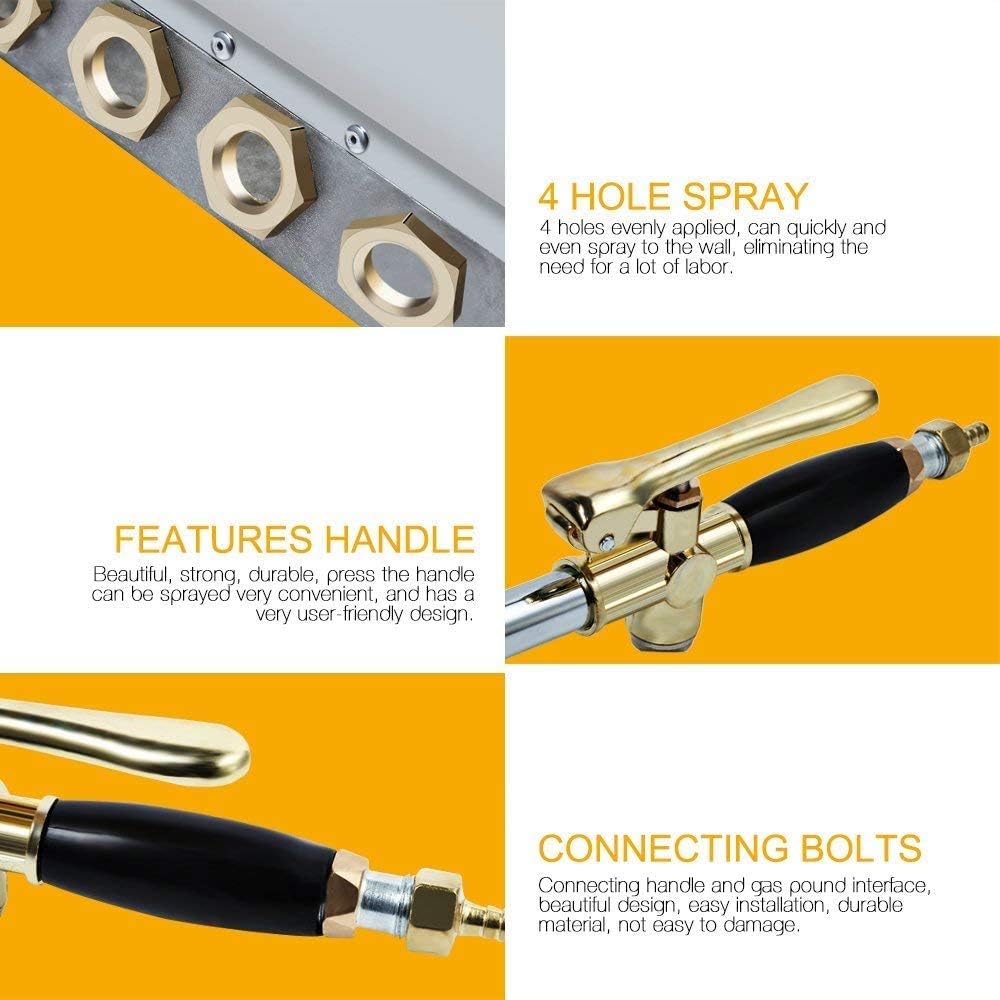 TOPQSC Cement Mortar Spray Gun Hopper Gun 4 Jet Hopper Plaster Concrete ...