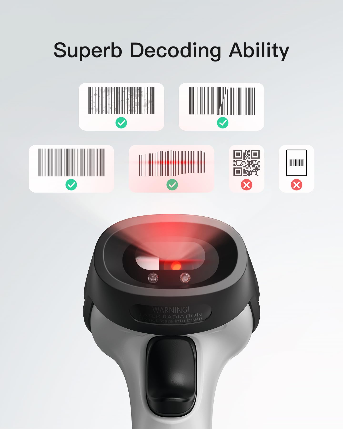 Mua Inateck Bluetooth Barcode Scanner, 1 Charge 180 Days Standby, 35m ...