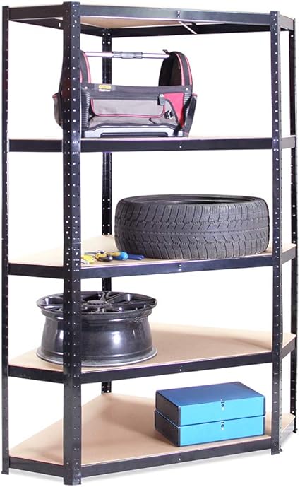 G-Rack Garage Corner Shelving Unit: 180cm x 90cm x 90cm x 40cm | Single ...