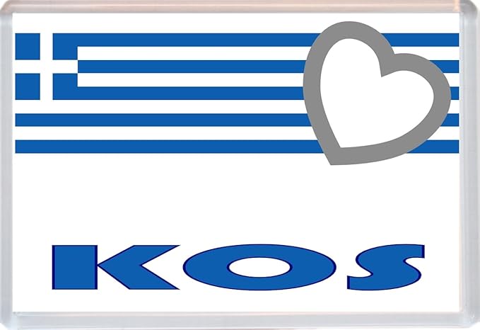 Kos - Greece Flag - Love Greek Town & Cities & Islands - Jumbo Fridge ...
