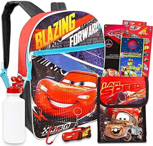 Disney Cars 3 Pc Backpack School Set for Boys Kids ~ Deluxe 16 Inch ...