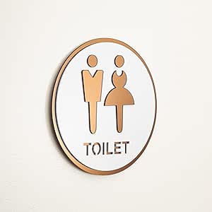 Unisex Bathroom Sign in 3D with Self-Stick Adhesive Tape - Restroom ...