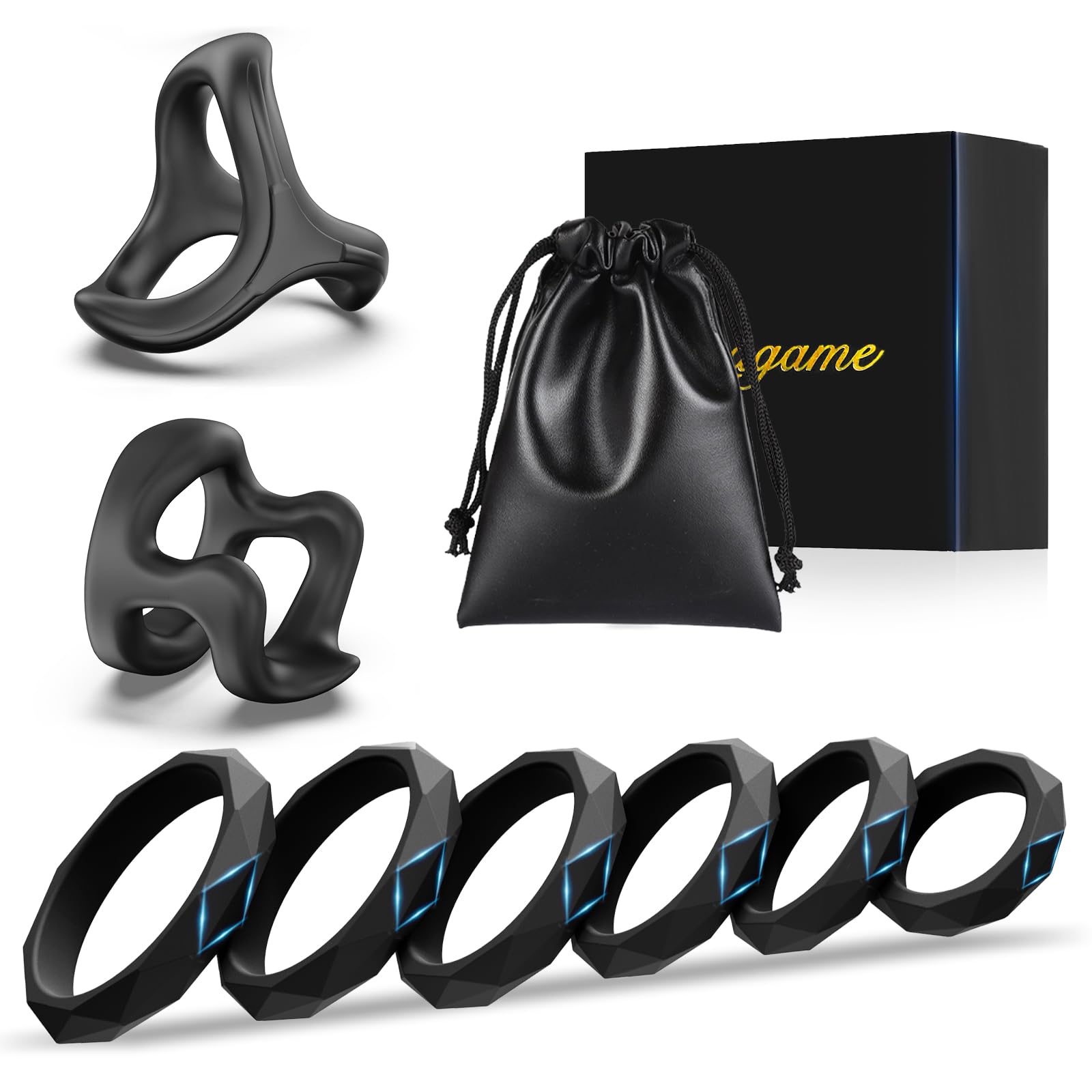 Sex Toys Penis Ring Silicone Cock Rings for Men Erection Sex, 8 Sizes ...