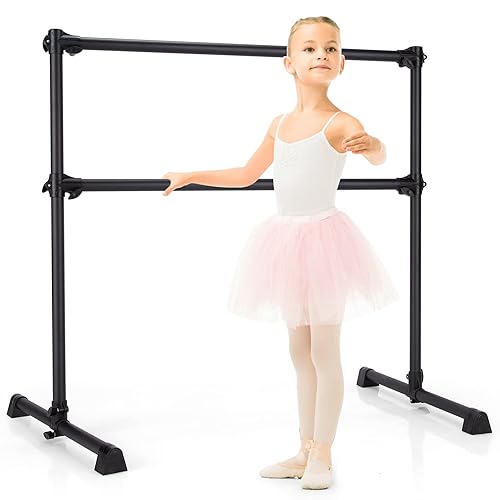 Goplus Double Ballet Barre Bar, Portable 4 FT Freestanding Dancing Bar ...