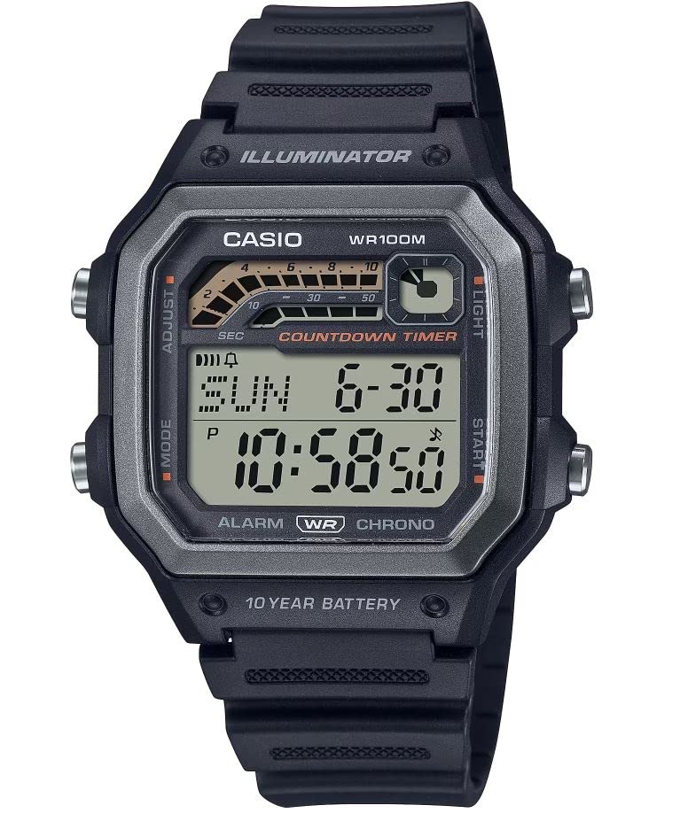 Casio Illuminator 10-Year Battery Countdown Timer Alarm Chronograph Men ...