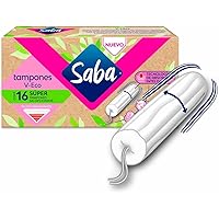 Tampones Saba Súper Plus V-eco Flujo Súper Abundante sin Aplicador 16 ...
