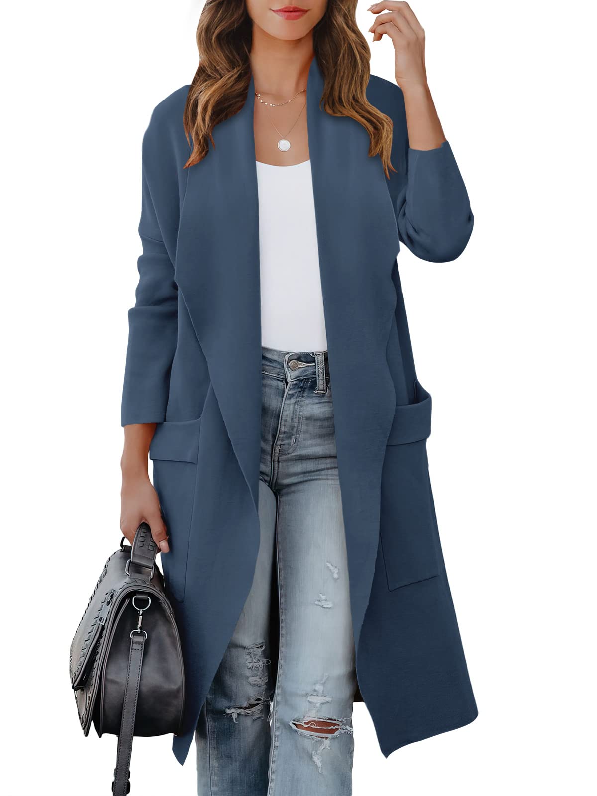 ANRABESS Women's Long Cardigan Sweater 2024 Fall Fashion Casual ...