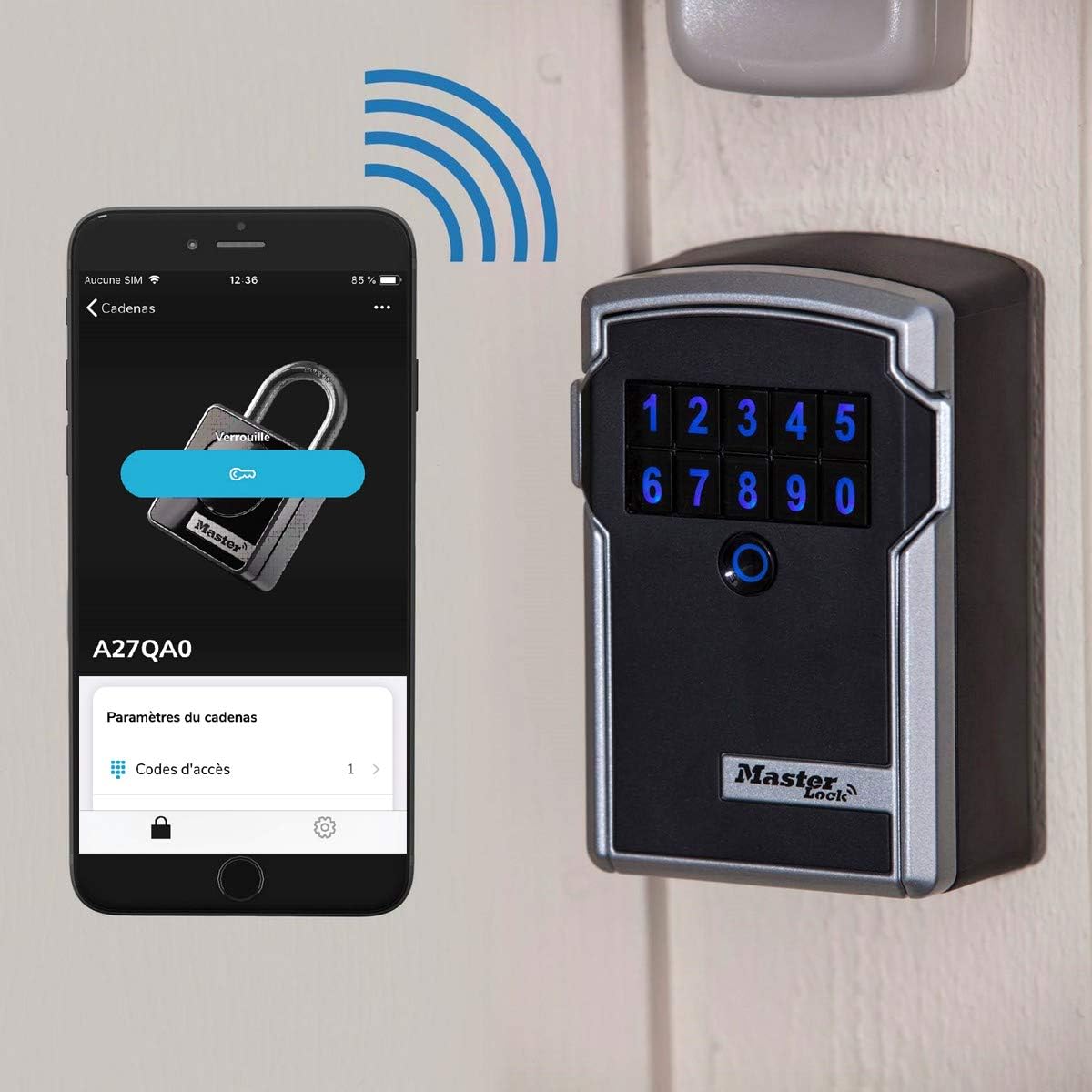 MASTER LOCK Connected Key Safe [Wall Mounted] [Bluetooth or Combination ...