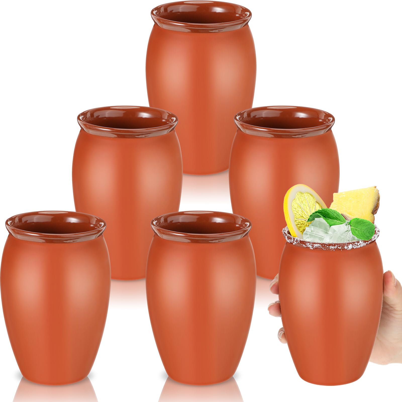 Gejoy 6 Sets Cantaritos De Barro Mexicanos 16 oz Cantaritos Shooters ...