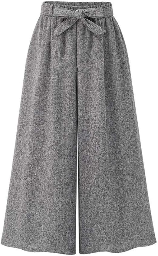 Kolylong Damen Weite Hose Paperbag Hose 8/9 Hosen Casual Festliche ...