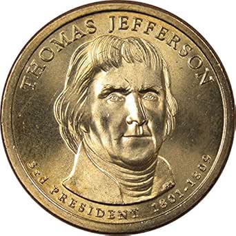 2007 Thomas Jefferson Presidential Dollar Uncirculated $1 Missing Edge ...