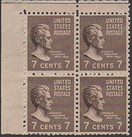 Amazon.com: Andrew Jackson Set of 4-7 Cent US Postage Stamps New US ...