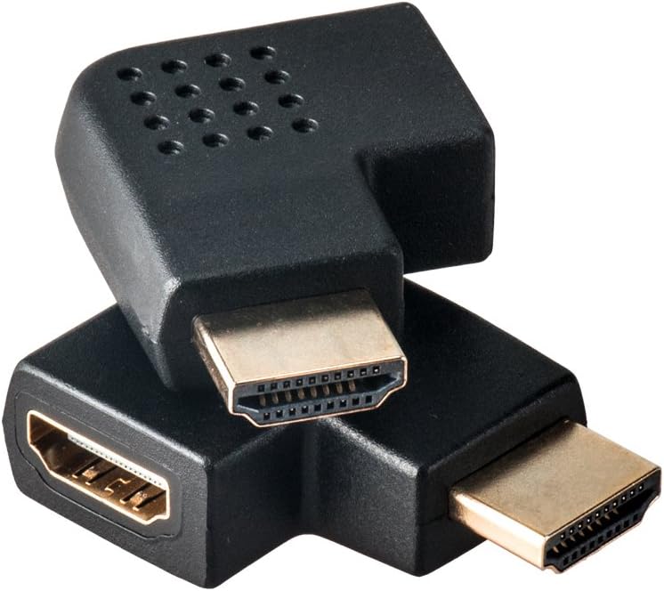 VANDESAIL HDMI 90 Degree Adapter Angled HDMI Coupler Male to Female Adapter 270 Degree Gold ...