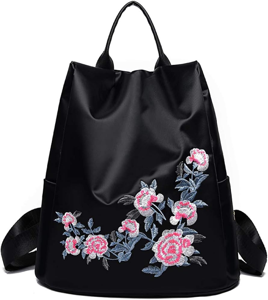 Oxford Cloth Backpack For Women Casual Daypack Vintage Girls Embroidery ...