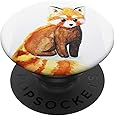 Amazon.com: Cute Red Panda Pop Socket Animal Lover Cartoon Drawing ...