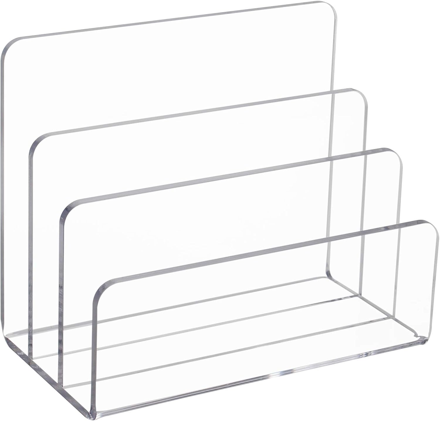 Display4top 3-Section Clear Acrylic Storage Paper Letter Holder,Storage ...