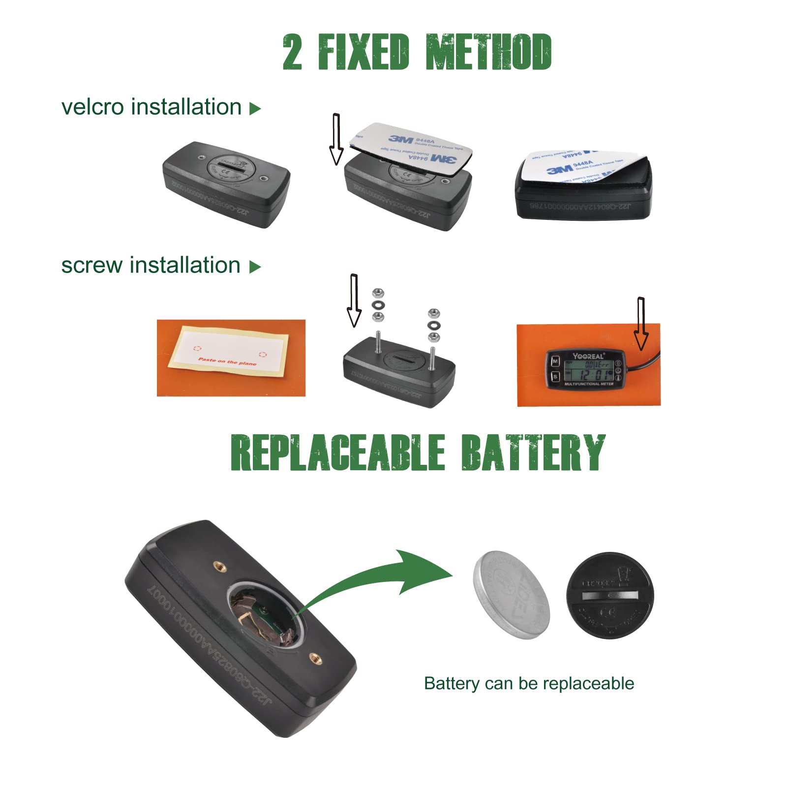 Mua Yooreal Digital Engine Temperature Gauge Meter,Tachometer and Hour ...