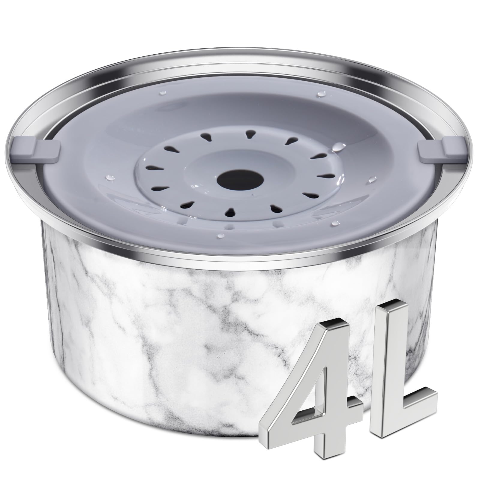 Smartoo 4L/136oz No Spill Dog Water Bowl - Upgraded Dog Slow Water Bowl ...