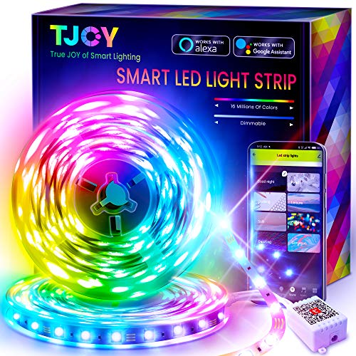 TJOY 50ft Smart Led Strip Lights for Bedroom, Alexa Led Light Strip ...