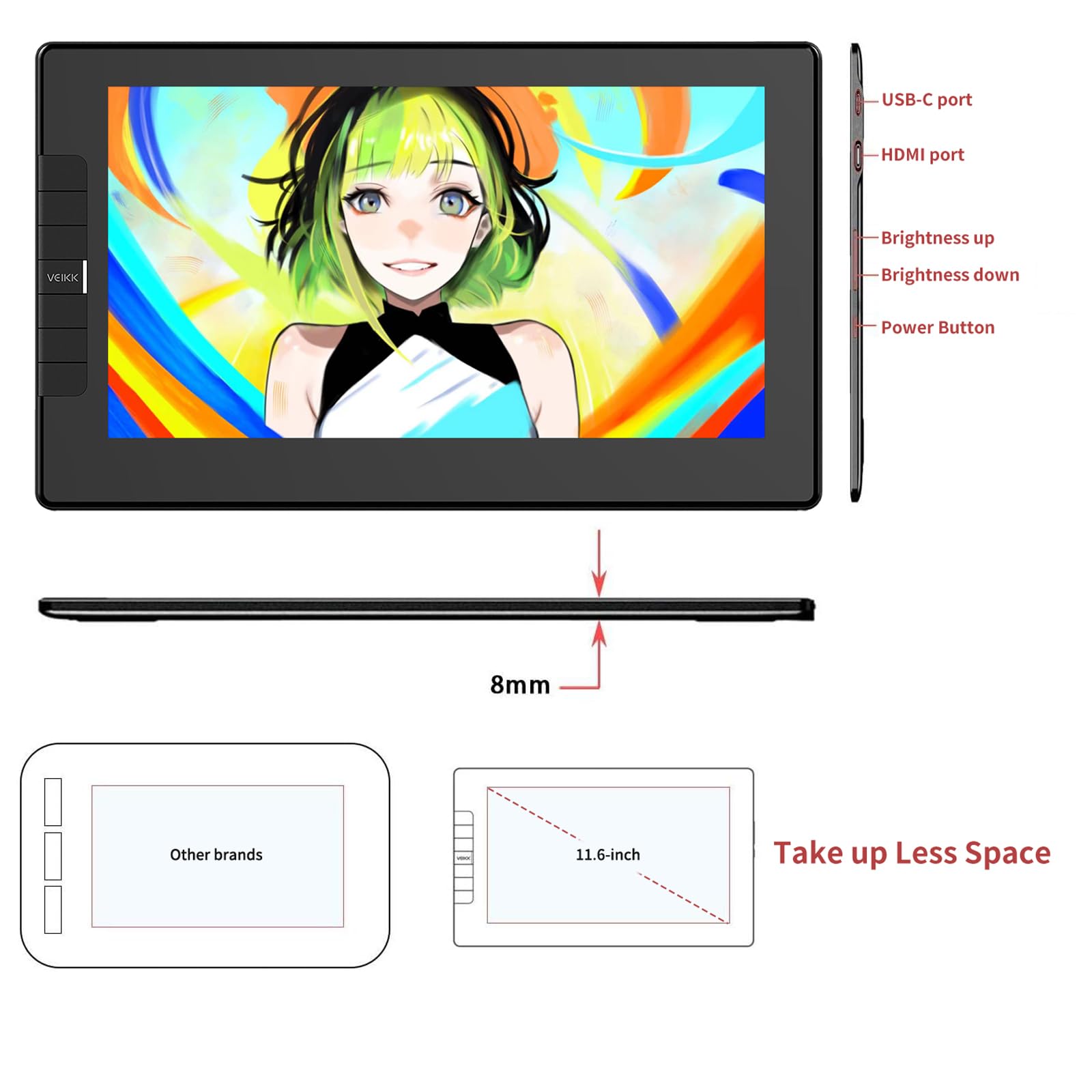 Mua VEIKK VK1200 11.6 inch Drawing Tablet with Screen, 8192 Levels ...