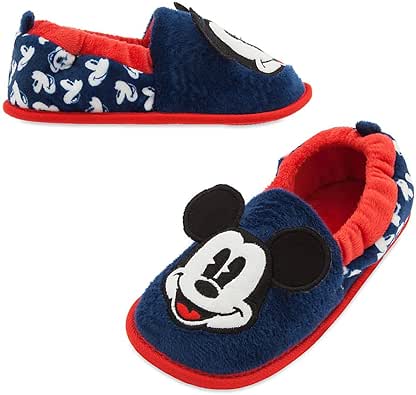 Amazon.com | Disney Mickey Mouse Slippers for Kids Size 13/1 Youth Blue ...