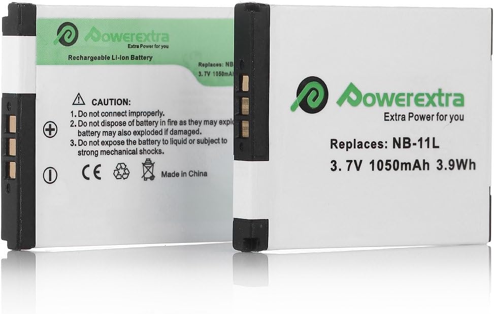 Powerextra 2 Pack Battery for Canon NB-11L, NB-11LH and Canon PowerShot ...