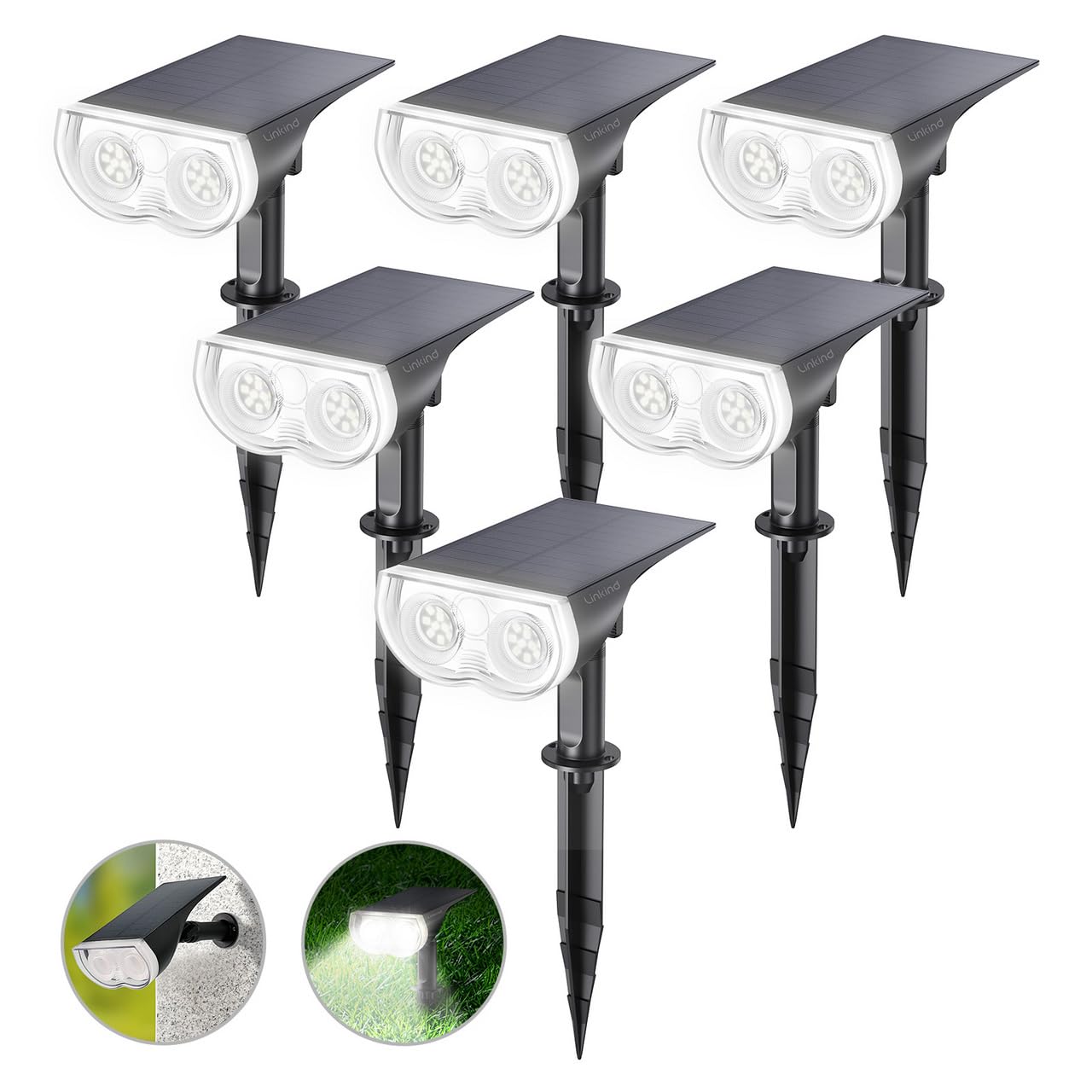 3pcs only Linkind StarRay Solar Spot Lights Outdoor, IP67 Waterproof ...
