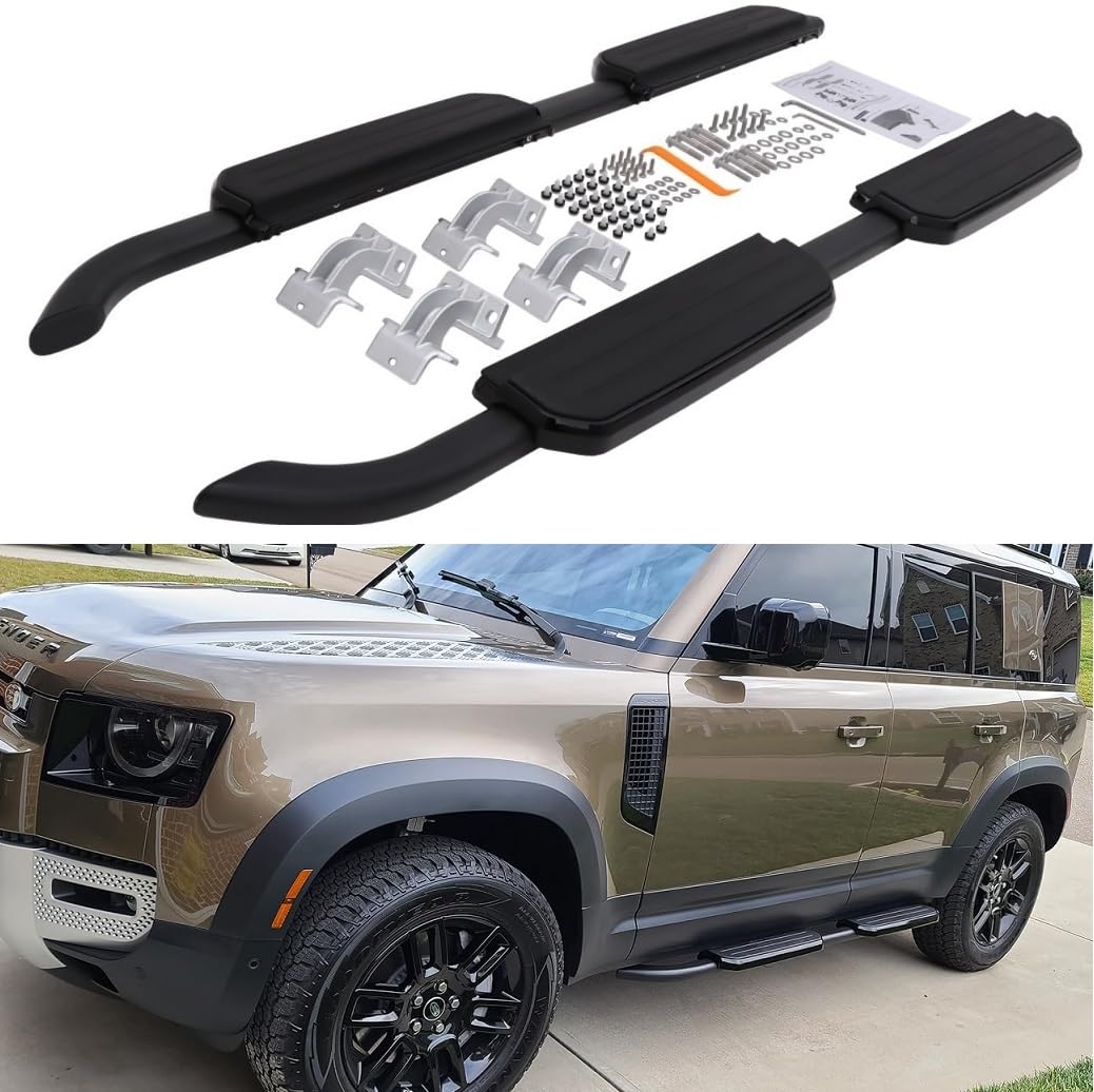 Black Foot Steps for Land Rover Defender 110 130 2020-2024 2025 Running ...