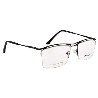Buy Hrinkar Rectangle Black Silver Half Rim Metal Latest Stylish ...