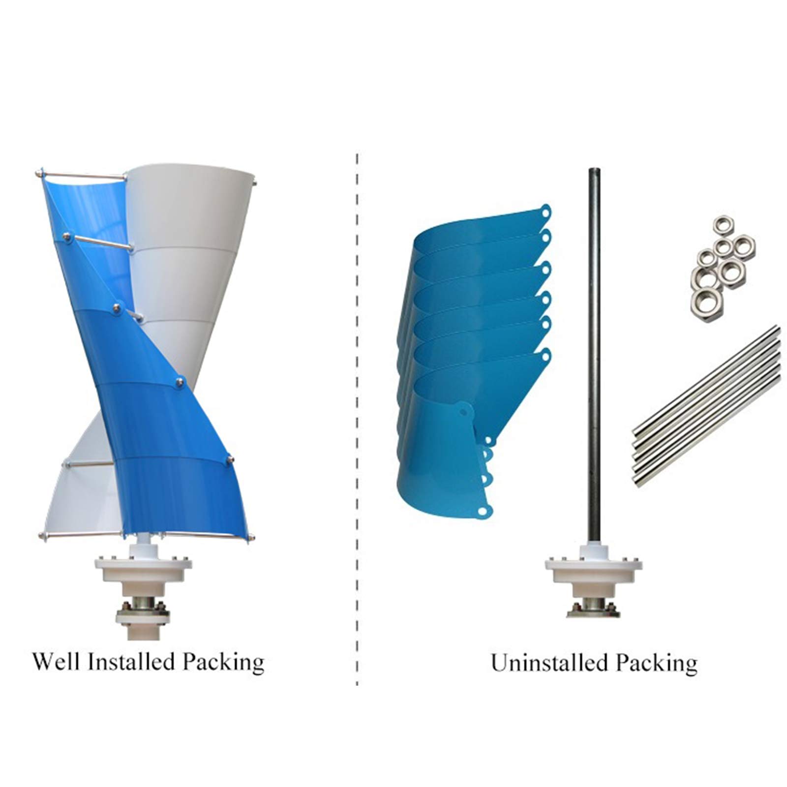 Mua Tqing Vertical Spiral Wind Power Turbine Generator, 8000W 12V24V48V ...