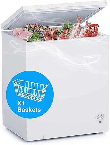 SMETA Deep Freezer Chest 5.5 Cubic Feet Small Freezers Freezer Chest 5. ...