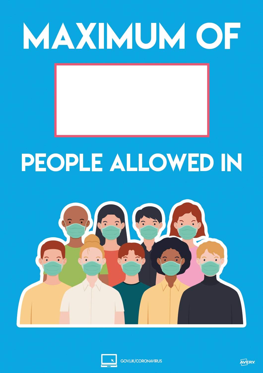 Avery Maximum People Allowed Sign, self-Adhesive A4 Poster, 2 Posters ...