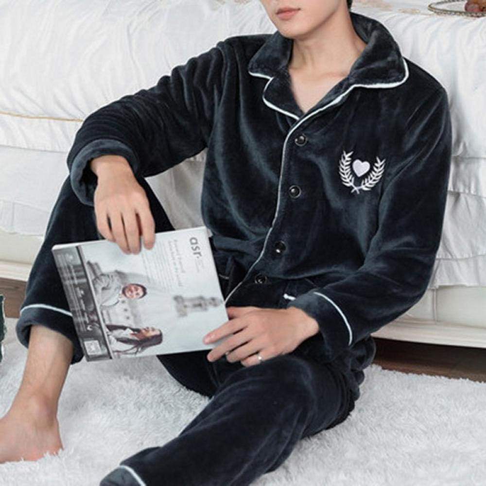 ZHOUJIE Pyjamas Pyjamas Thermiques pour Hommes Pyjamas d'hiver épais en ...