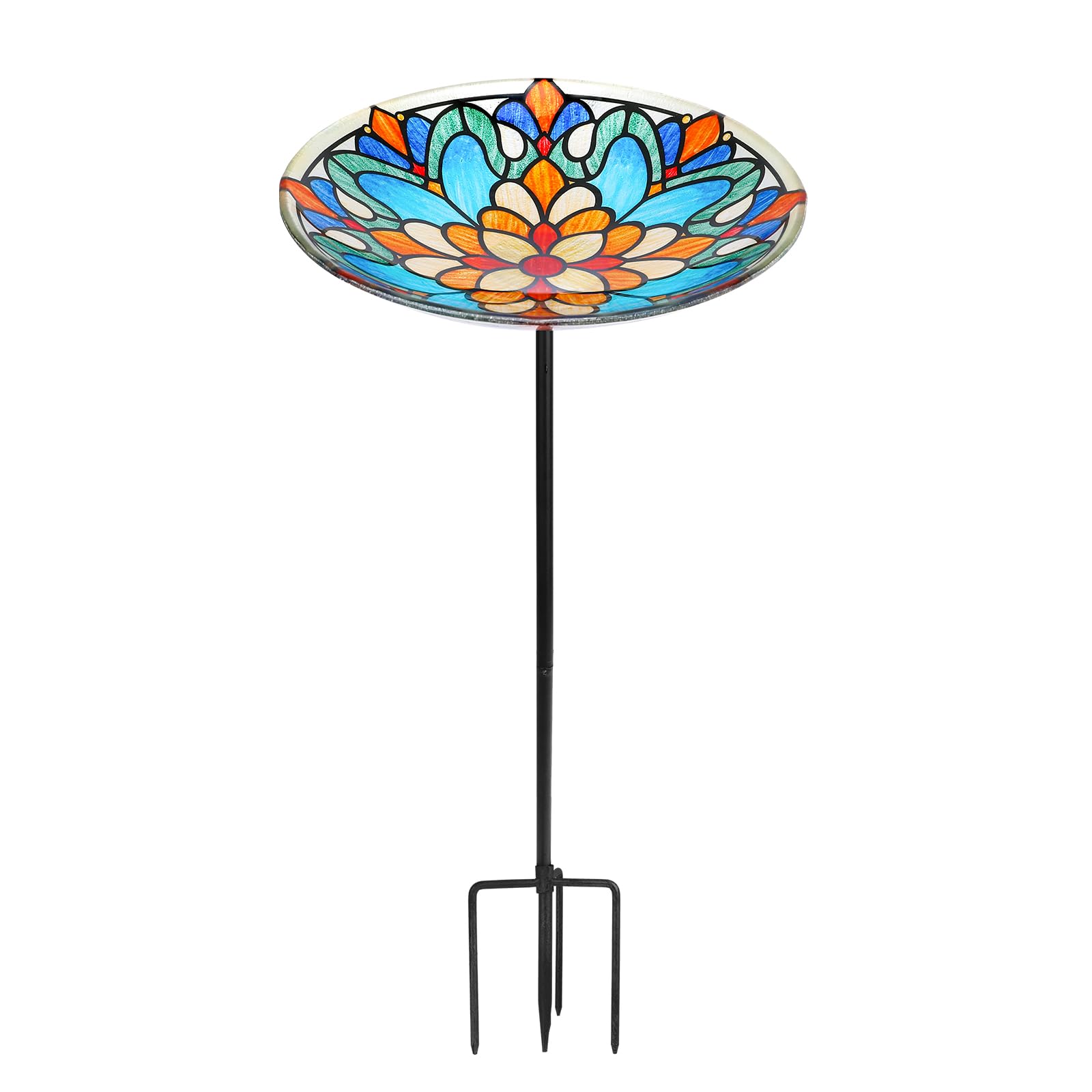 DREAM GARDEN Glass Bird Baths for Outdoors, Garden Birdbaths Birdfeeder ...