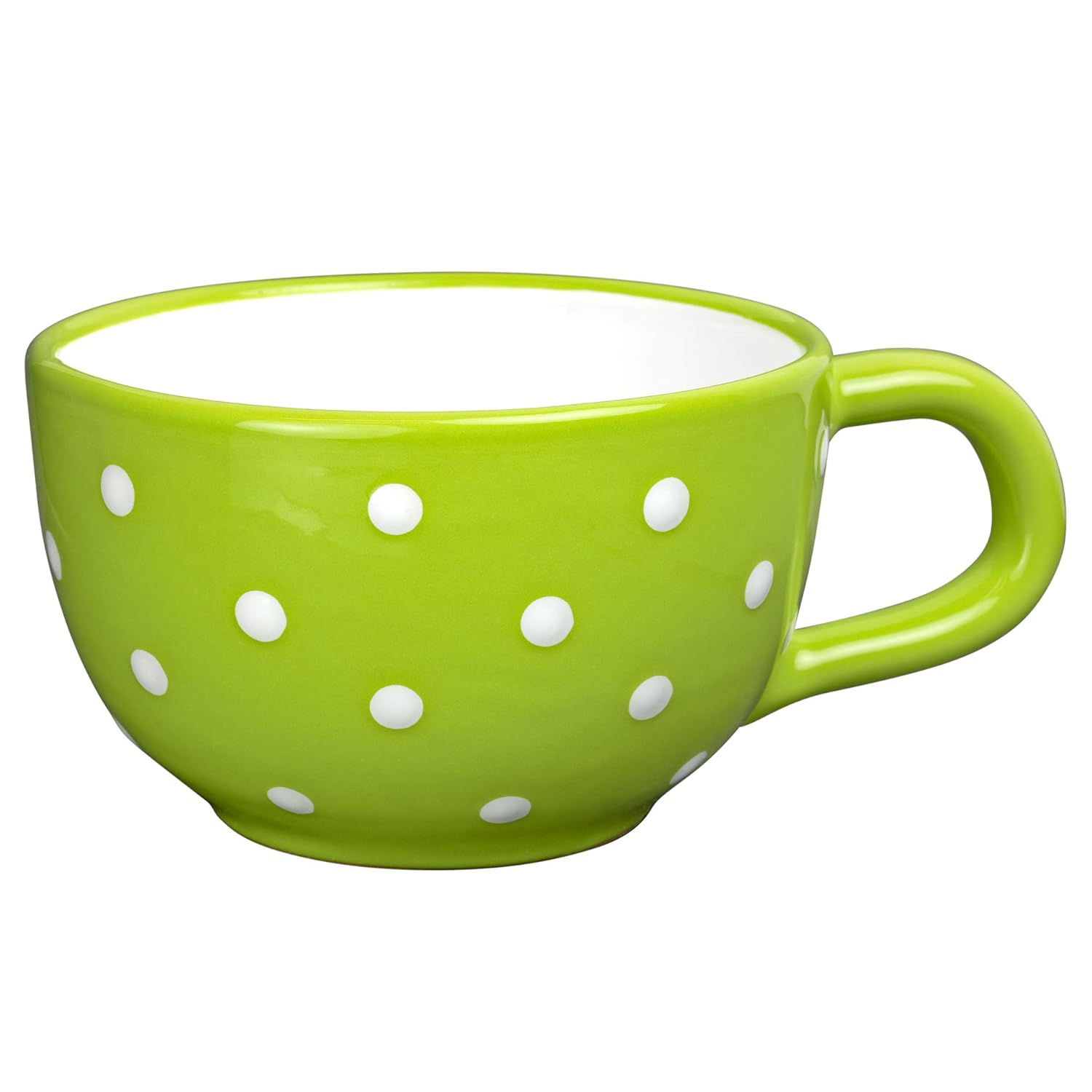 City to Cottage | Tasse à café, à thé, à soupe | verte pomme à pois ...